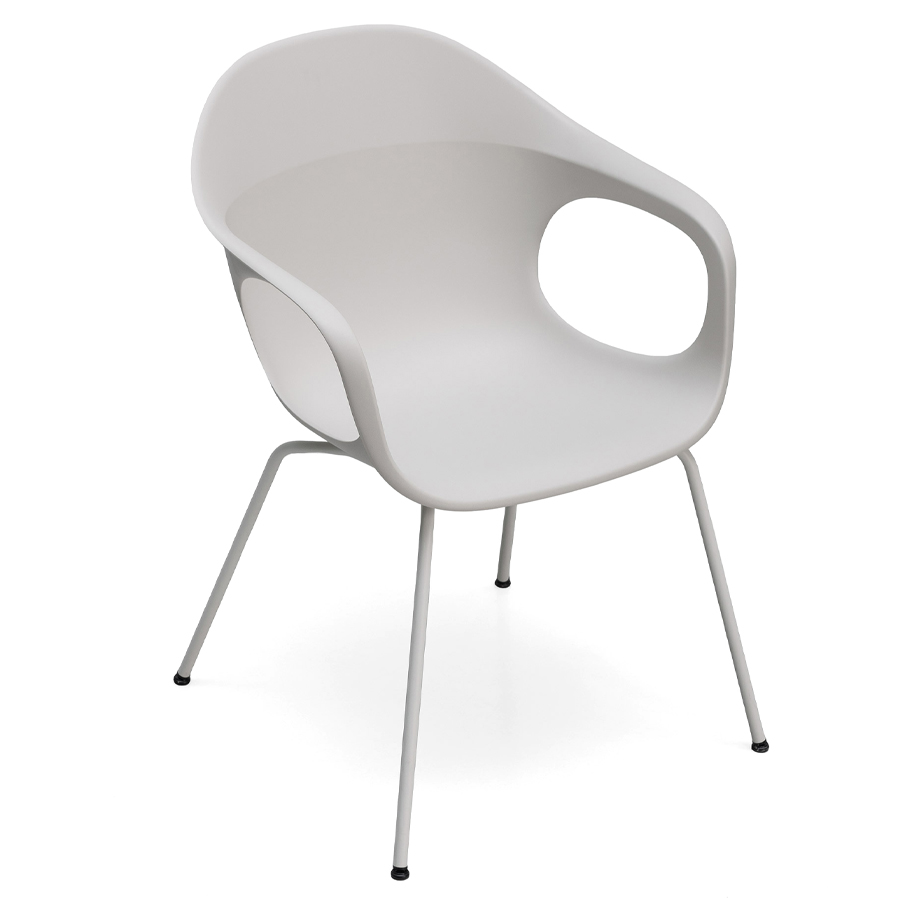 Kristalia ELEPHANTINO Stuhl elfenbein mit Vierfußgestell elfenbein | raumweltenheiss